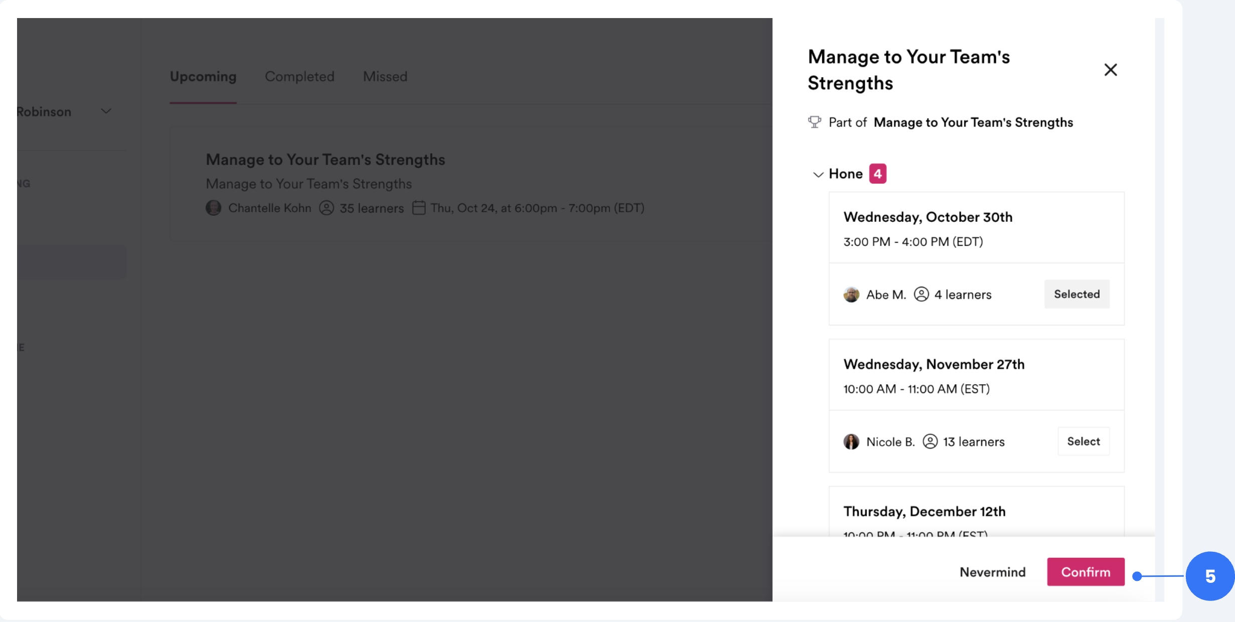 Steps to Reschedule a Class – Hone Learner